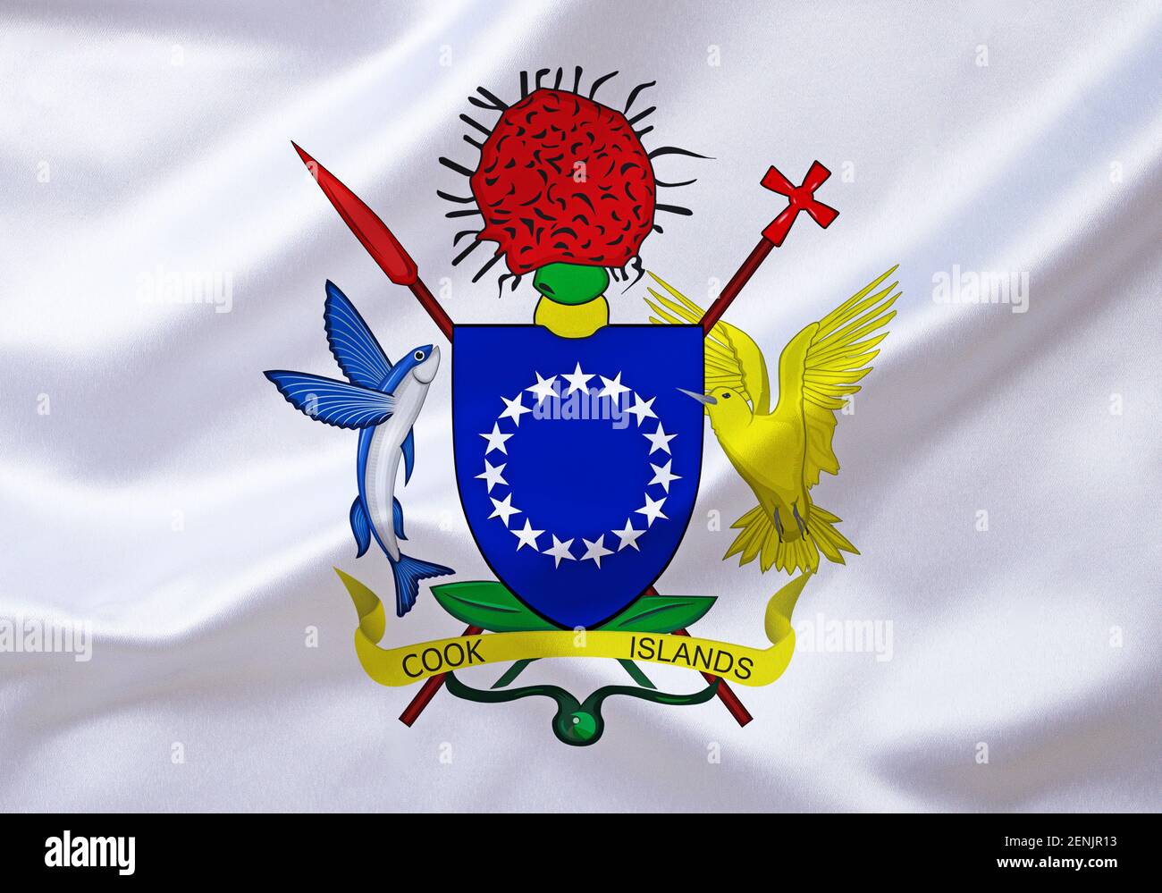 Das Wappen von den Cook Inseln, Cook Islands, Südpazifik, Inseln ...