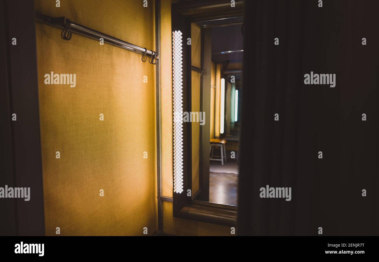 Changing room curtain hi-res stock photography and images - Alamy