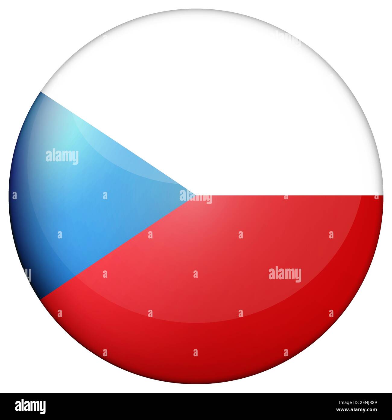 Glass light ball with flag of Czech Republic. Round sphere, template ...