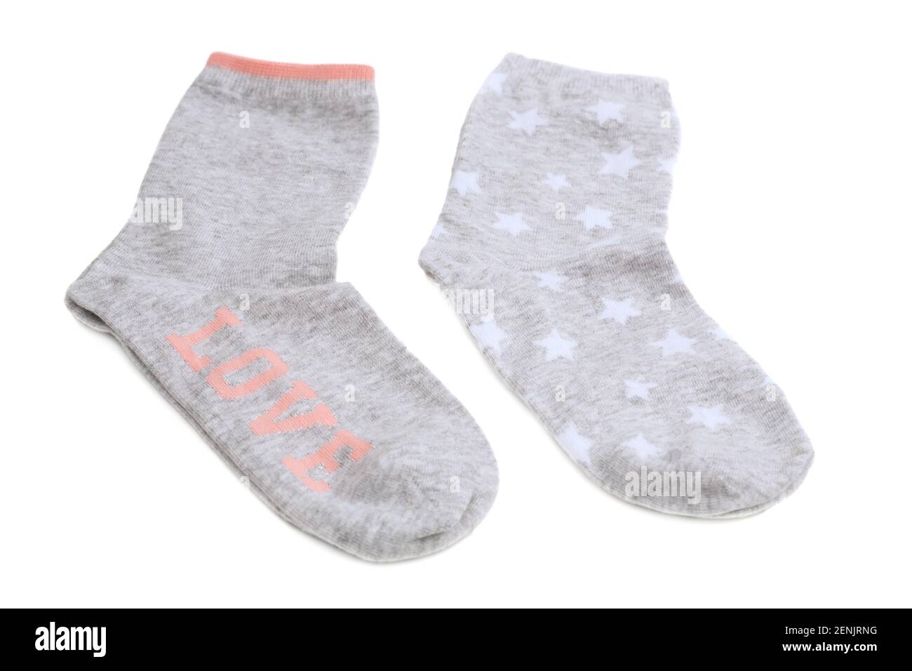 Two pairs of socks isolated on white background Stock Photo - Alamy