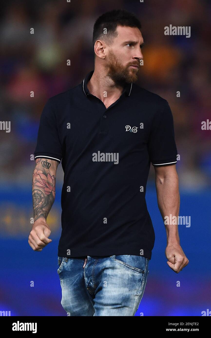 Lionel Messi during the Johan Cruyff stadium opening on August 27 in ...