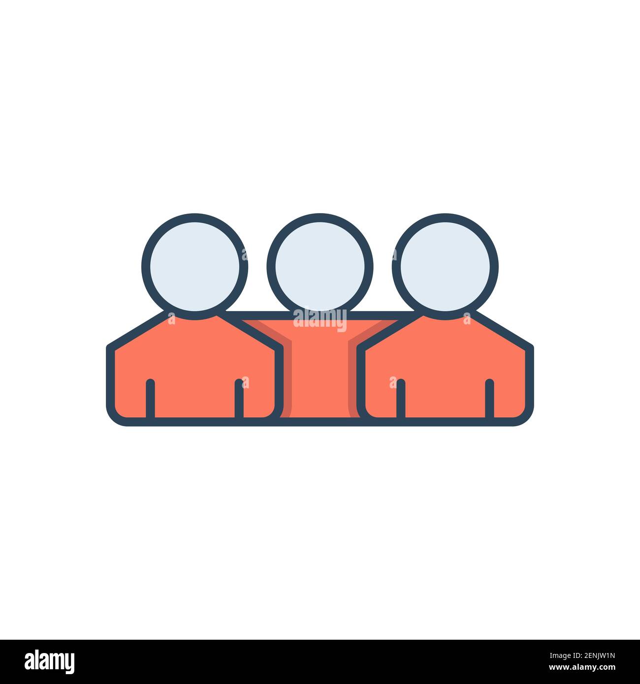 People relationship icon, color, line, outline vector sign, linear ...
