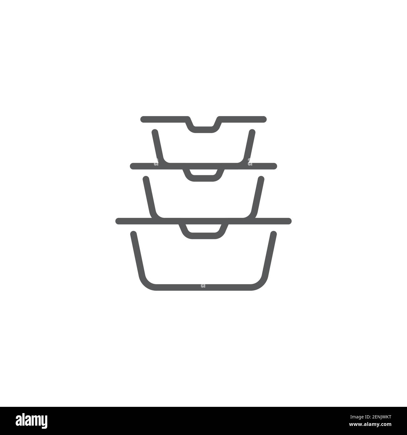 Plastic food containers icon, color, line, outline vector sign, linear ...
