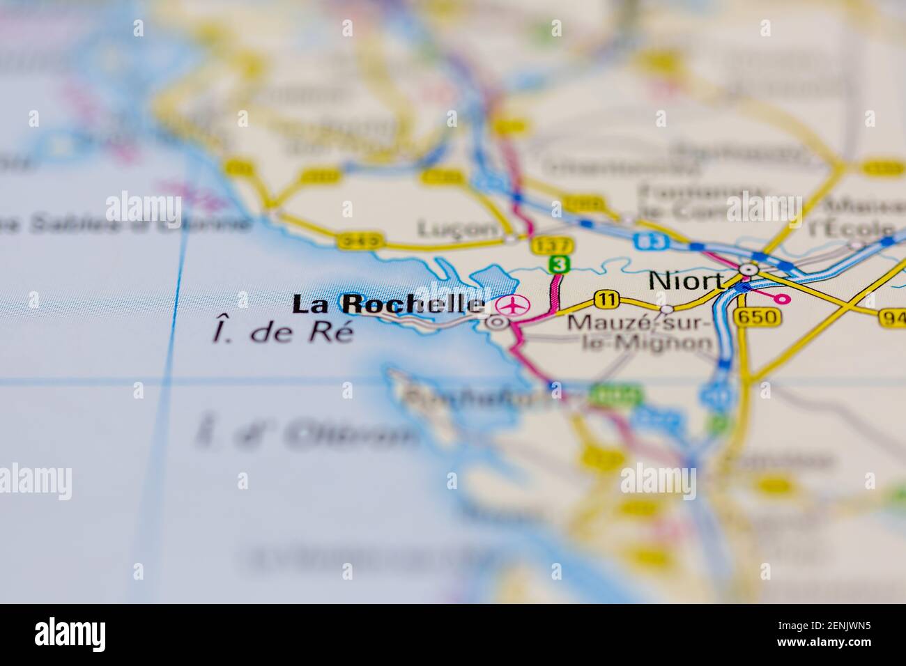 La Rochelle shown on a Road map or a geography map Stock Photo - Alamy