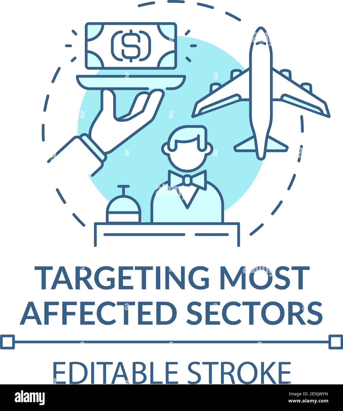 Targeting most affected sectors concept icon Stock Vector Image & Art ...