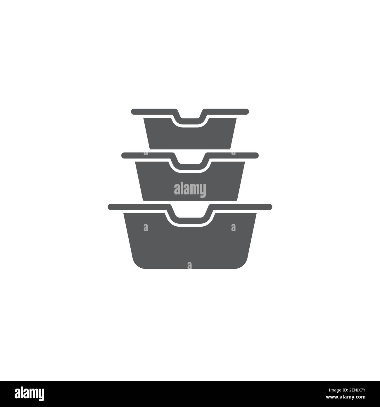 Plastic food containers icon, color, line, outline vector sign, linear ...