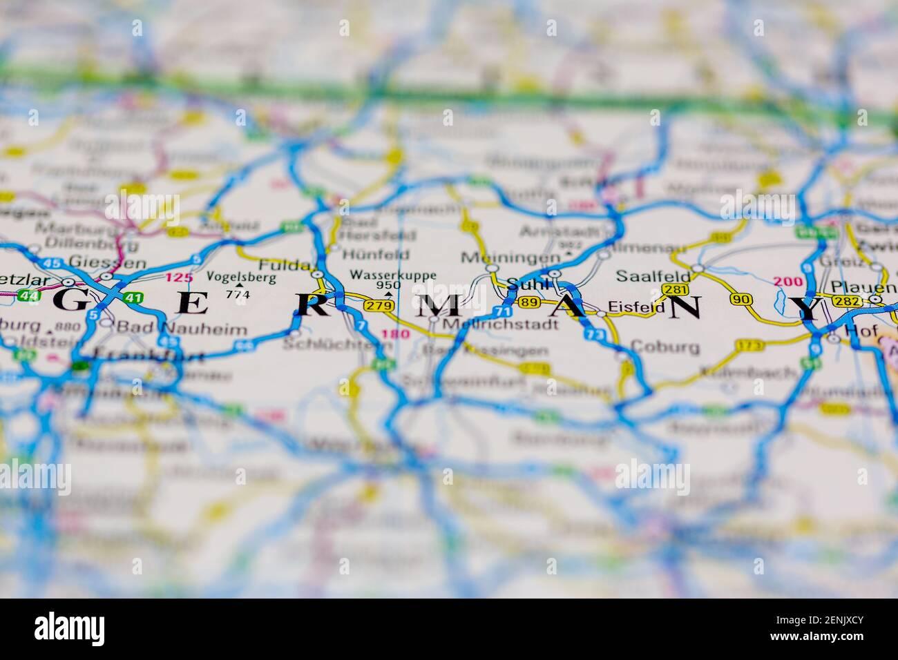 Germany shown on a Road map or a geography map Stock Photo - Alamy