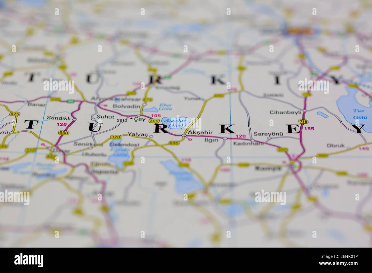 Turkey shown on a Road map or a geography map Stock Photo - Alamy