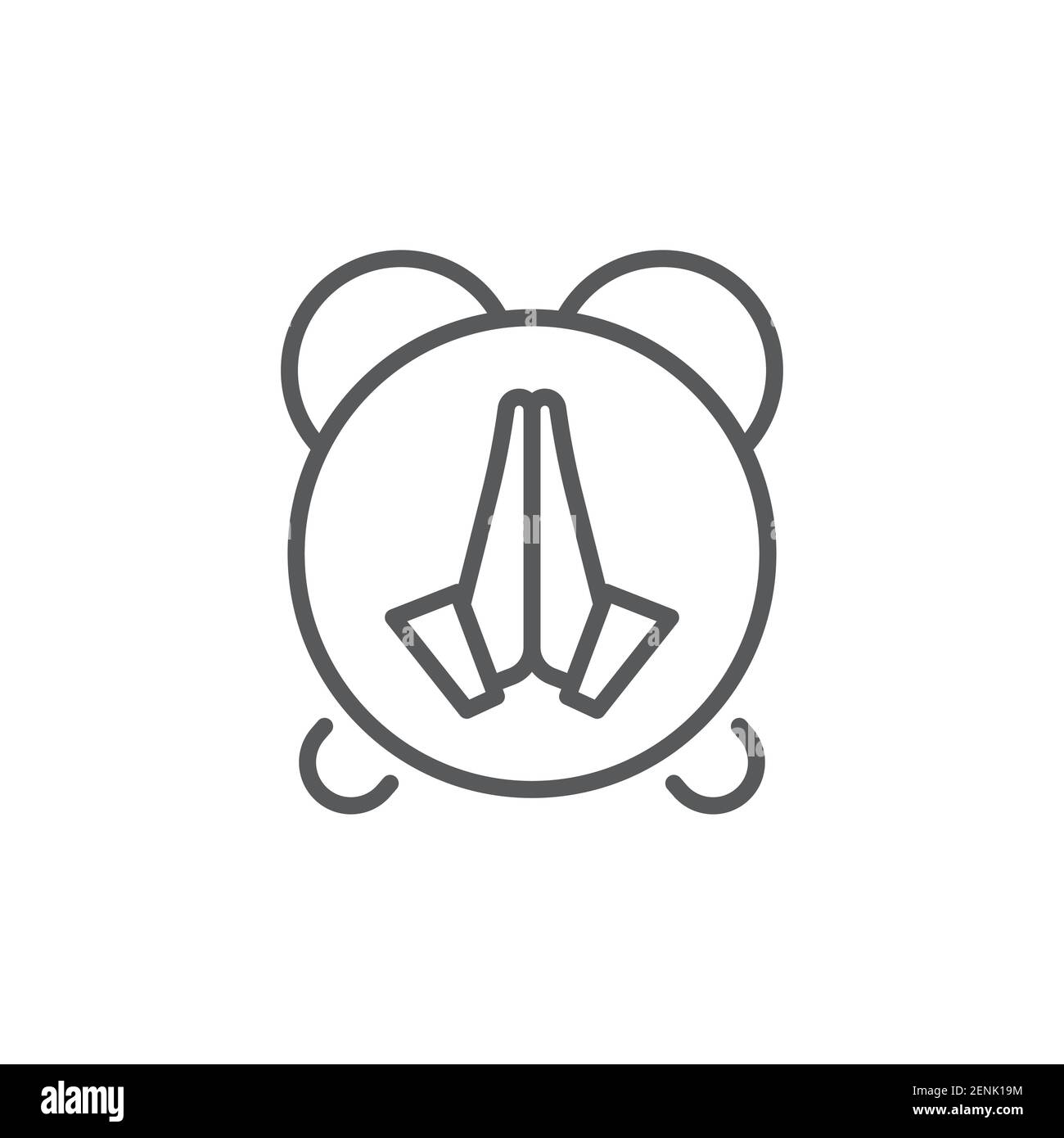Praying time icon, color, line, outline vector sign, linear style ...