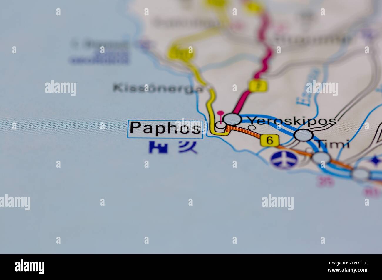 Paphos on a map hi-res stock photography and images - Alamy