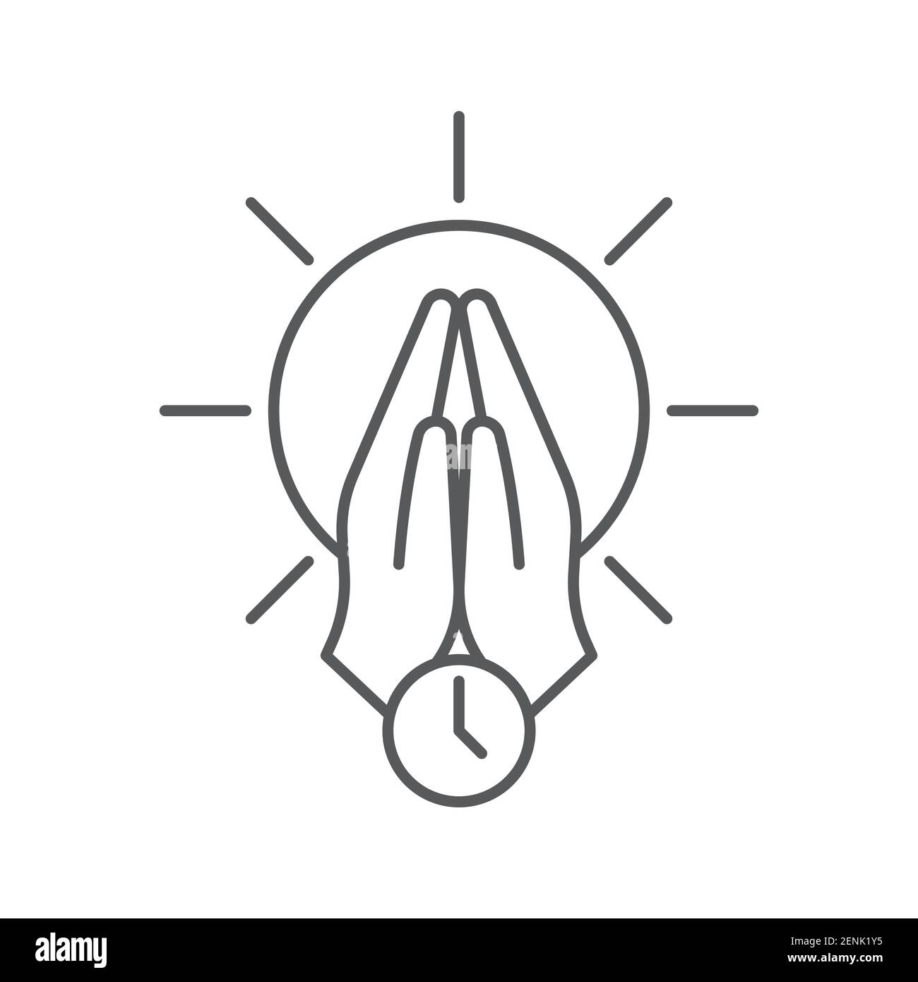 Praying time icon, color, line, outline vector sign, linear style ...