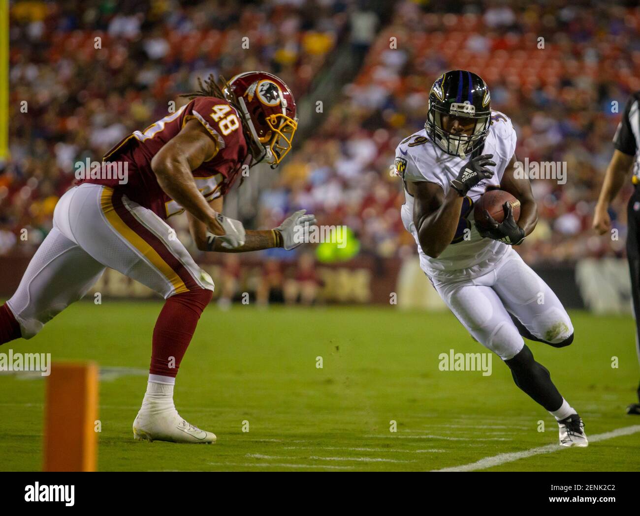 8/29/2019: Landover, Maryland Baltimore Ravens running back Tyler Ervin ...