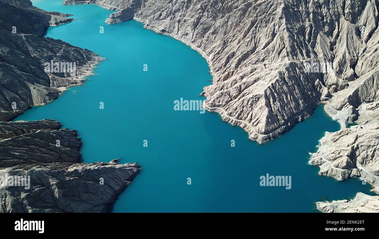 An aerial view of Milan River Reservoir, which was constructed in 2011 ...