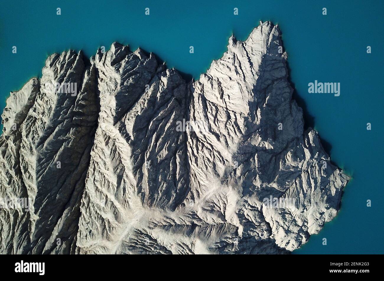 An aerial view of Milan River Reservoir, which was constructed in 2011 ...