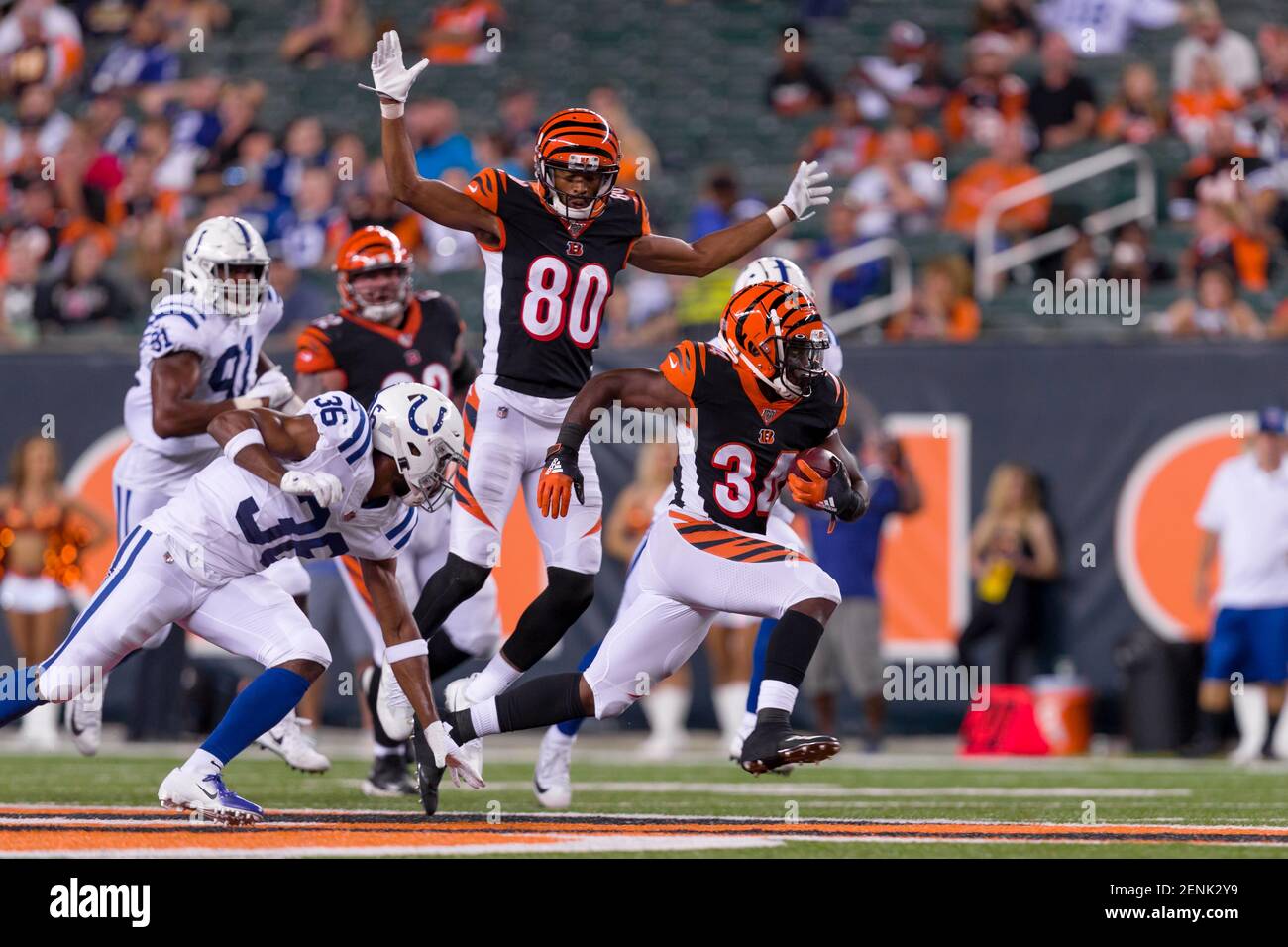 August 29, 2019: Cincinnati Bengals running back Quinton Flowers (34 ...