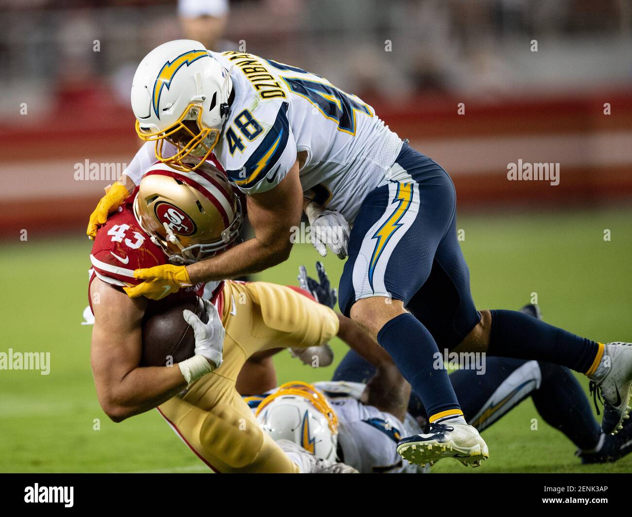 August 29, 2019: San Francisco 49ers tight end Daniel Helm (43) is ...