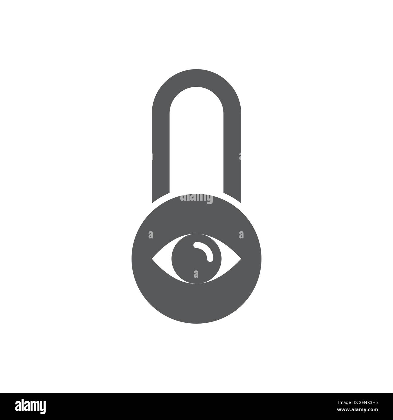 Privacy protection, Lock with eye icon, color, line, outline vector ...