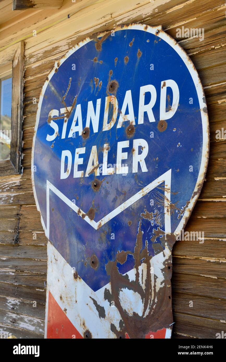 Old Standard Oil dealer sign, Jerome, Arizona, USA Stock Photo - Alamy