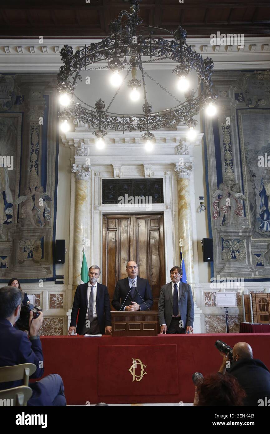 Graziano Delrio, Nicola Zingaretti, Dario Stefano Rome August 30th 2019 ...