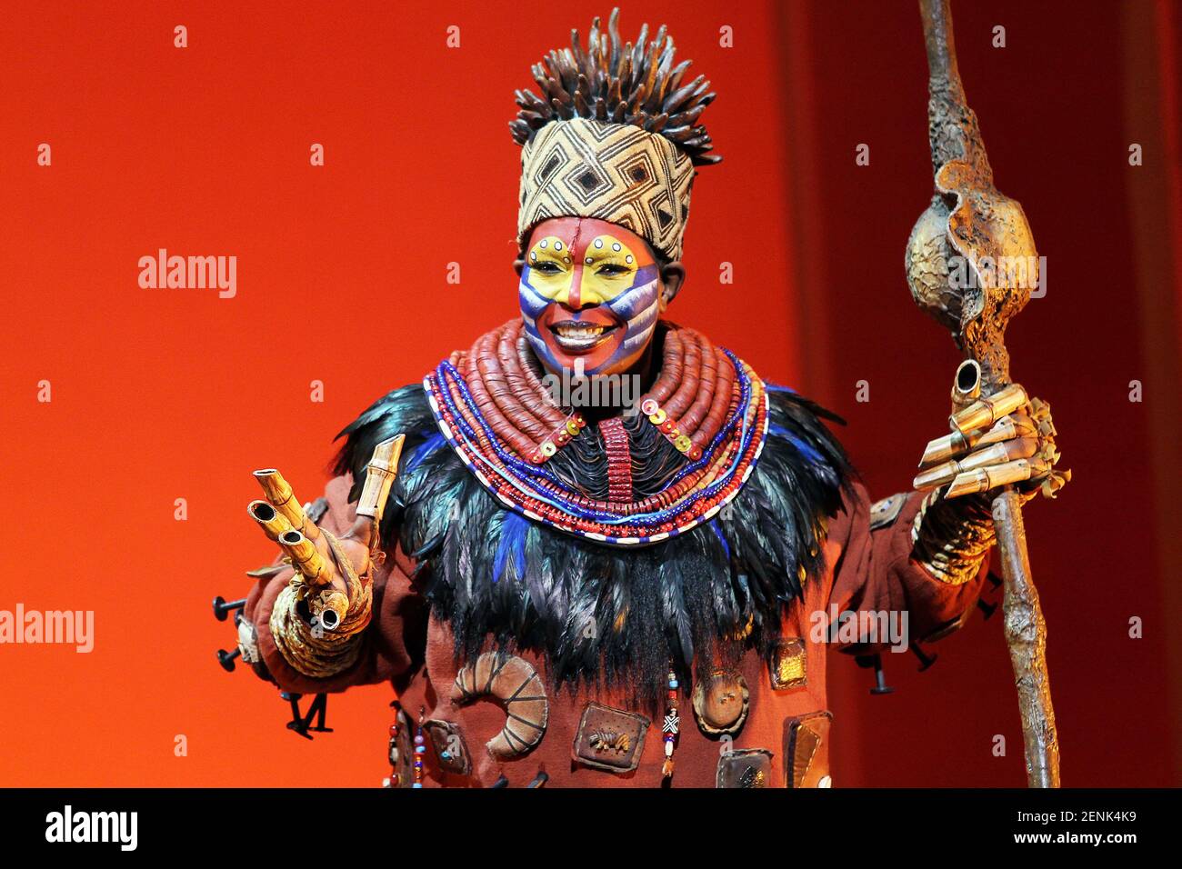 Lindiwe Mkhize as Rafiki in the musical of The Lion King at the Lope de ...