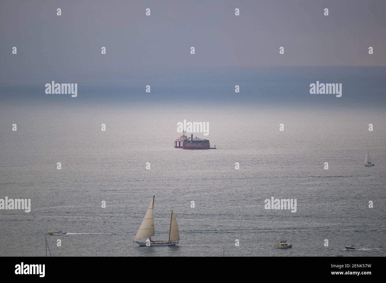 August 17, 2019: Chicago, Illinois, U.S. - A view of the water intake ...