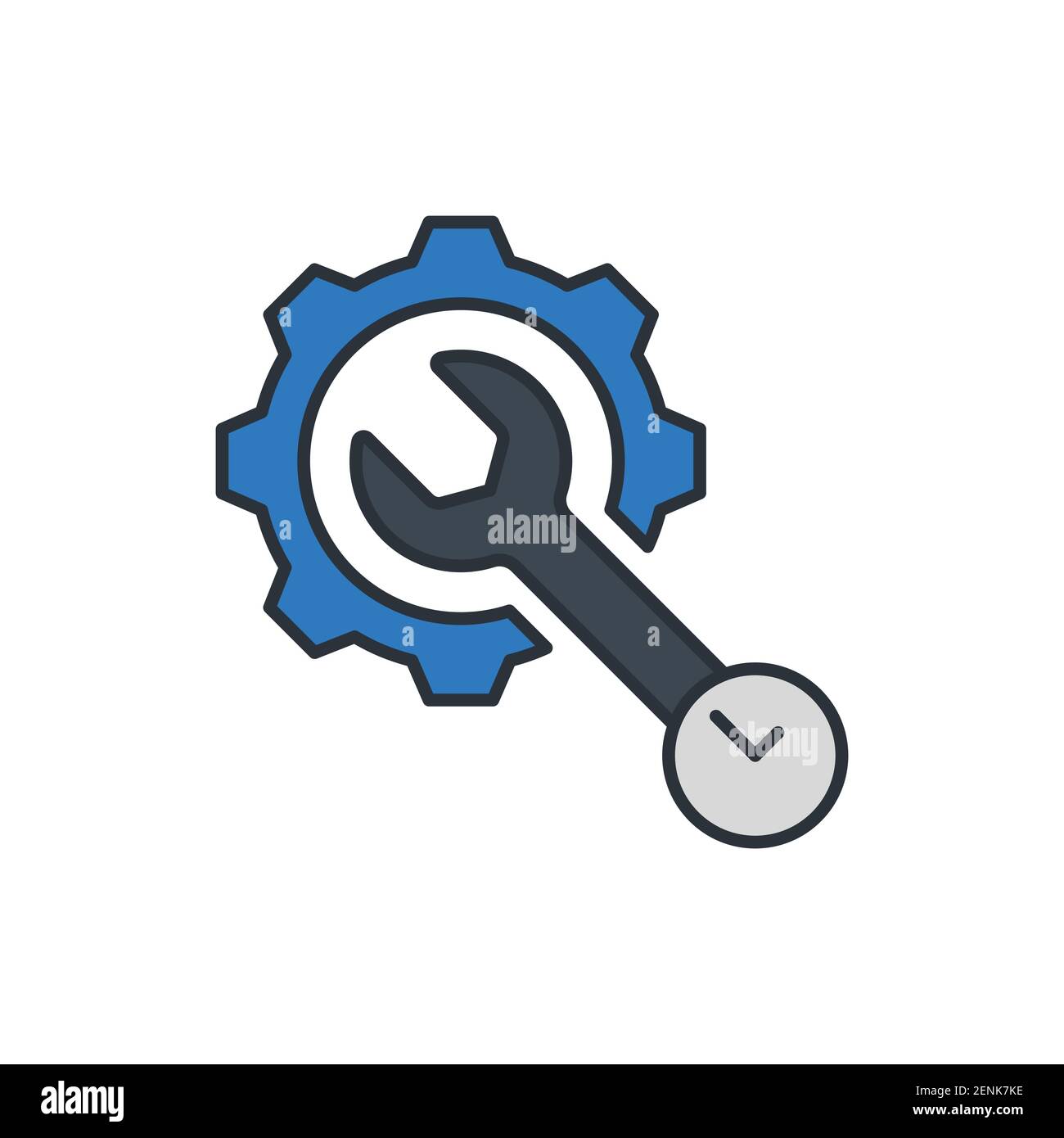 Periodic maintenance icon, color, line, outline vector sign, linear ...
