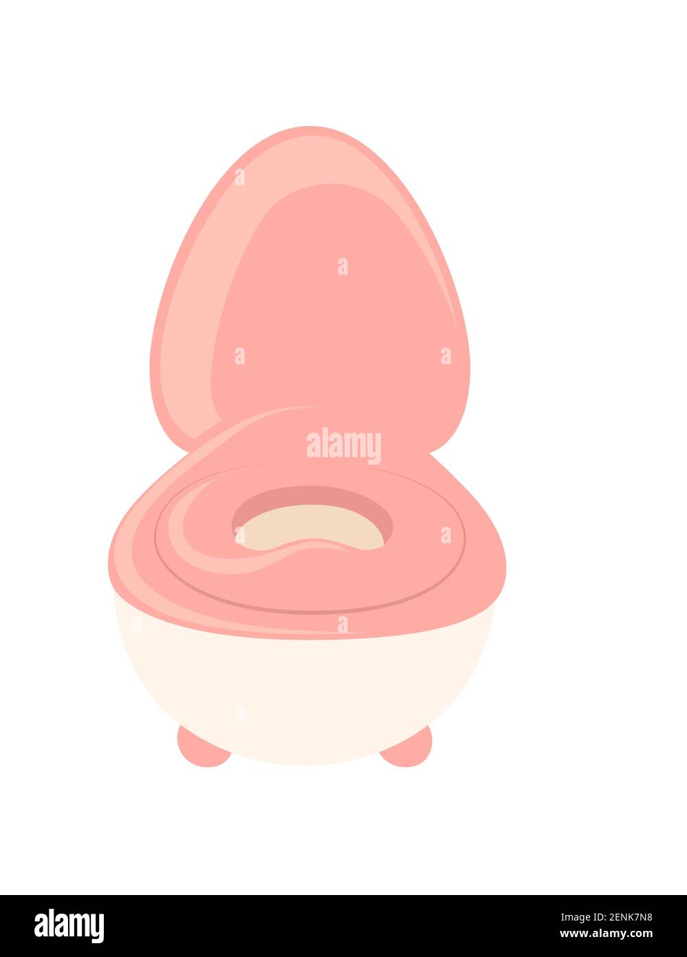 Pink plastic potty for children flat vector illustration isolated on ...