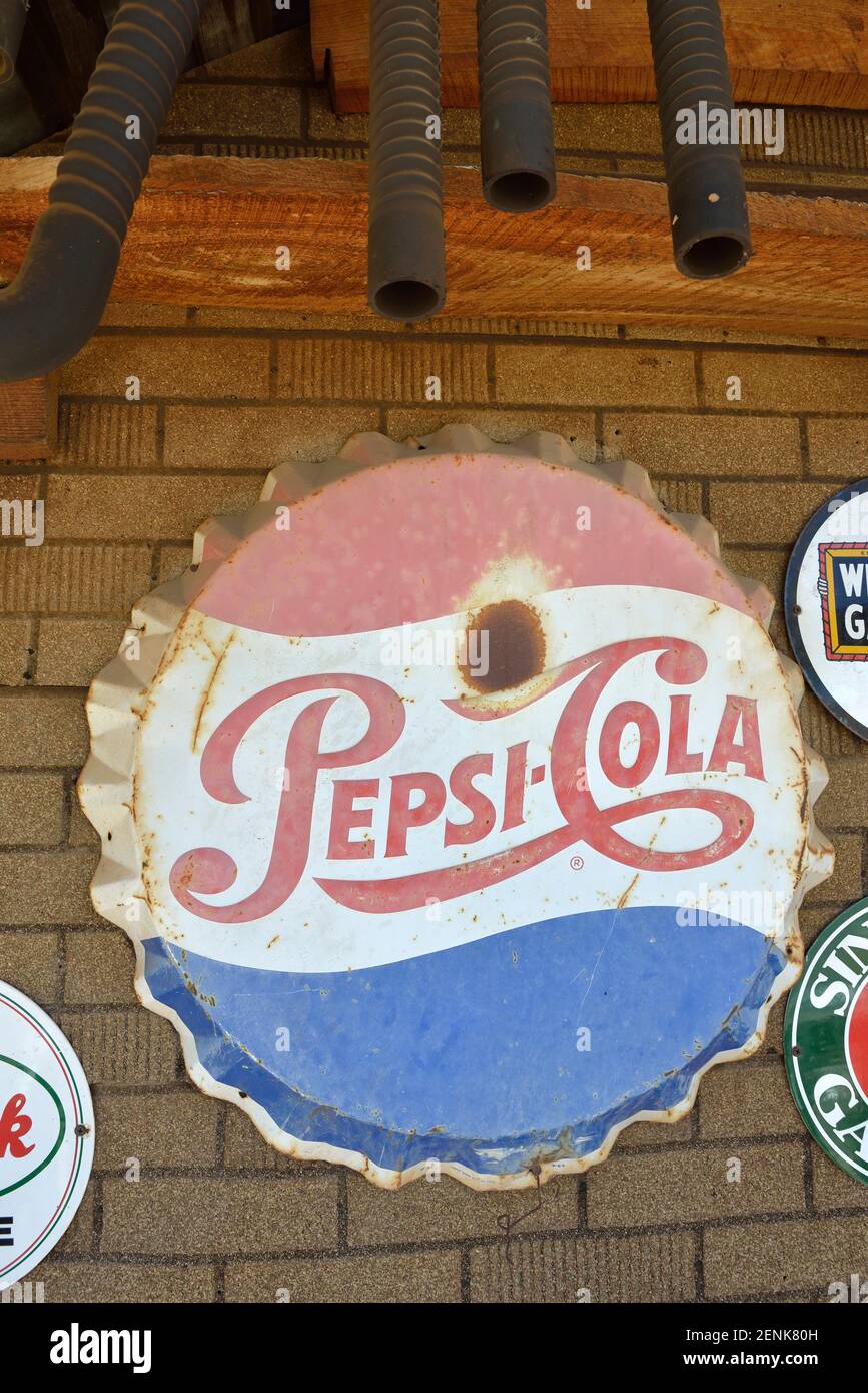 Old Pepsi Cola sign, Jerome, Arizona, USA Stock Photo - Alamy