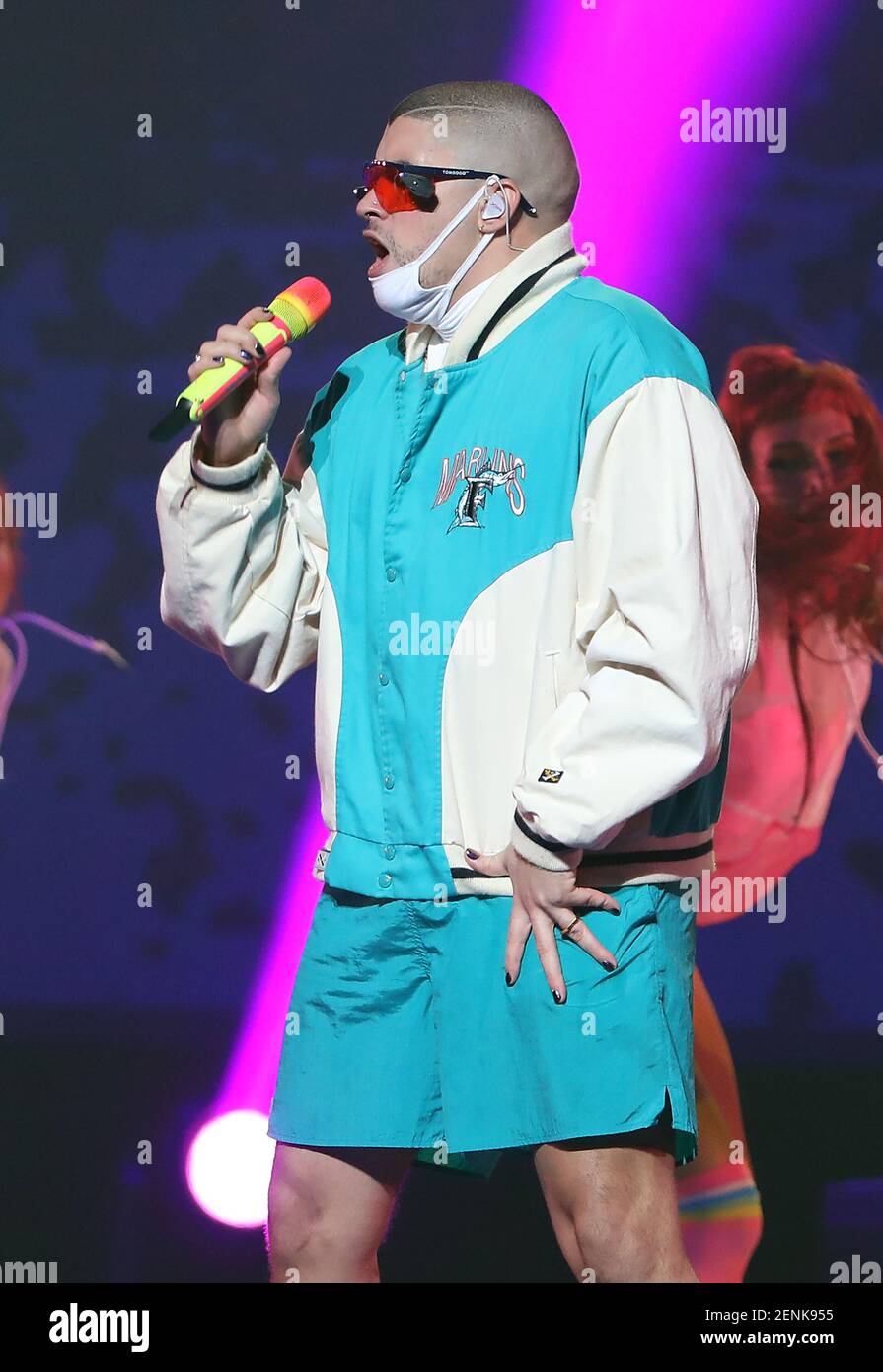 MIAMI, FLORIDA - AUGUST 30: Bad Bunny performs live on stage during the ...