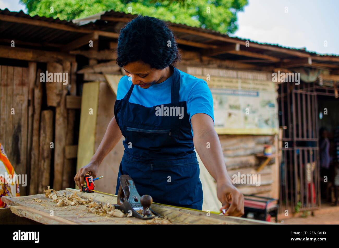 Black Carpenter Working In Workshop High Resolution Stock Photography ...