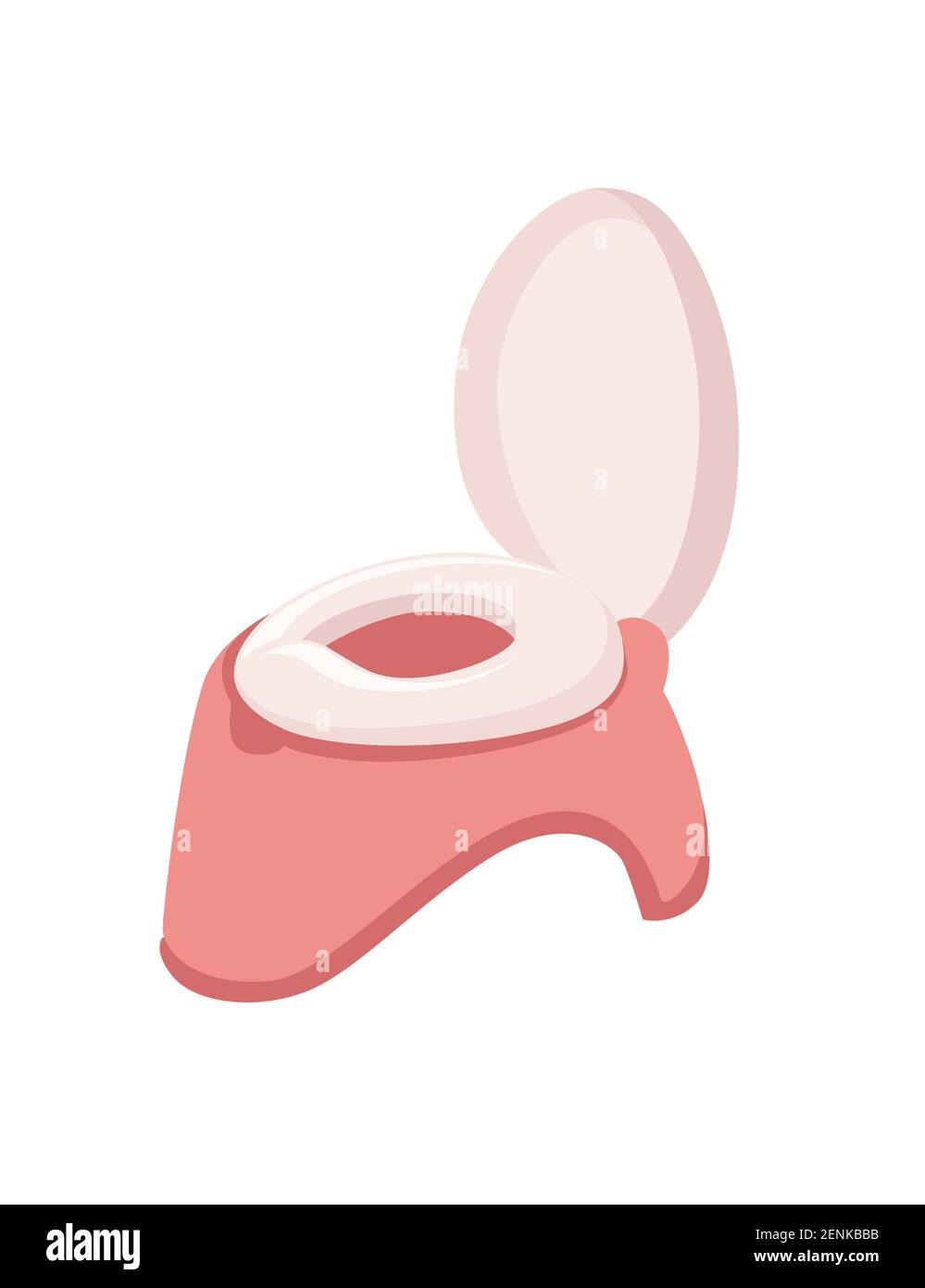 Pink plastic potty for children flat vector illustration isolated on ...