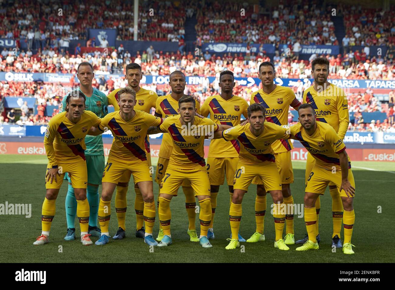 Titular Team of FC Barcelona during the Spanish La Liga Santander ...