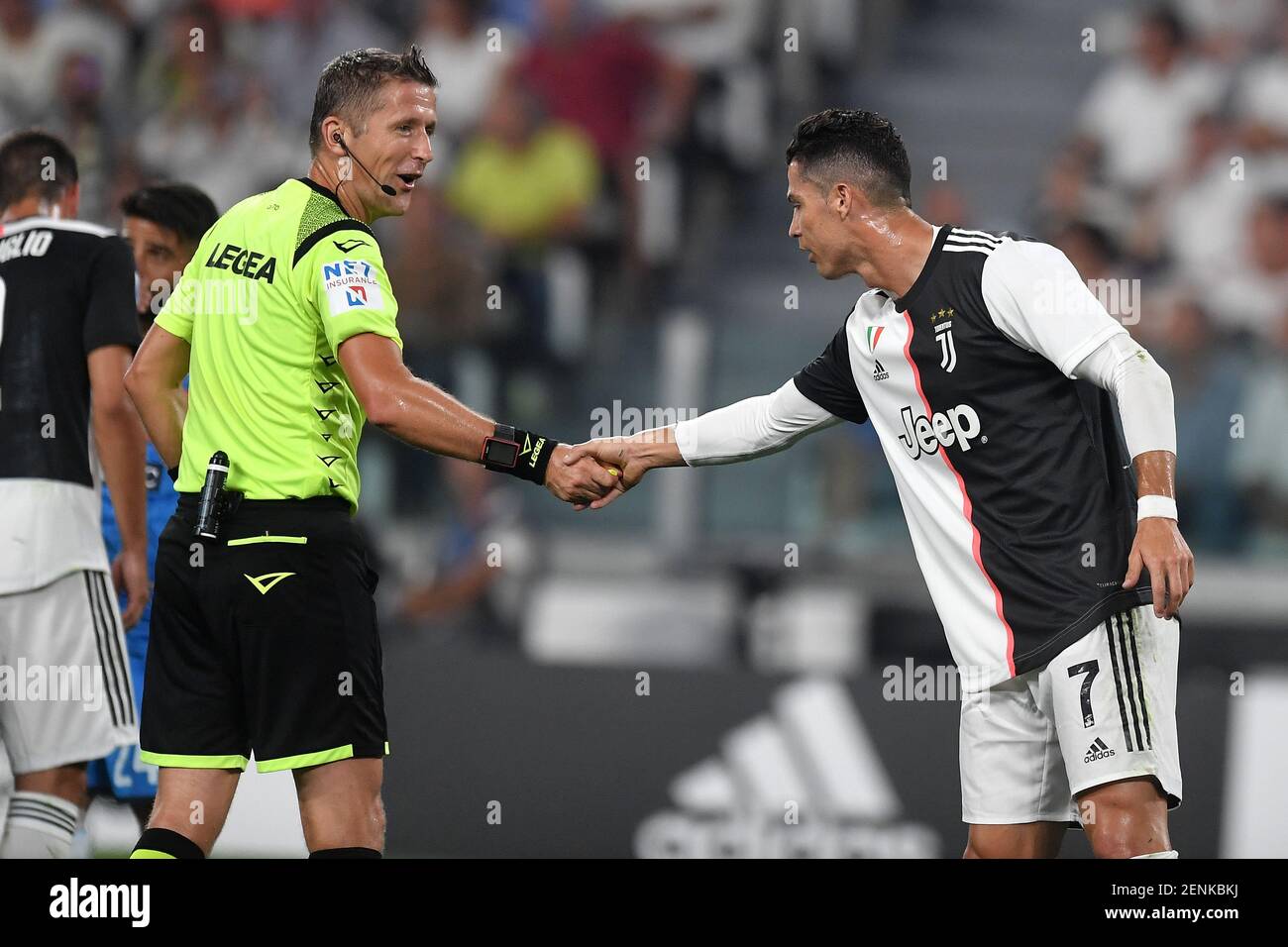 referee Daniele Orsato and Cristiano Ronaldo of Juventus Torino 30-08 ...