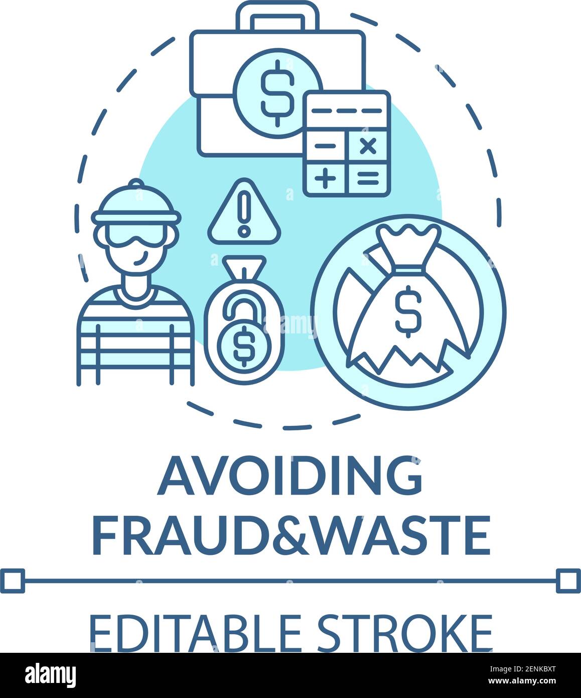 Avoiding fraud and waste concept icon Stock Vector Image & Art - Alamy