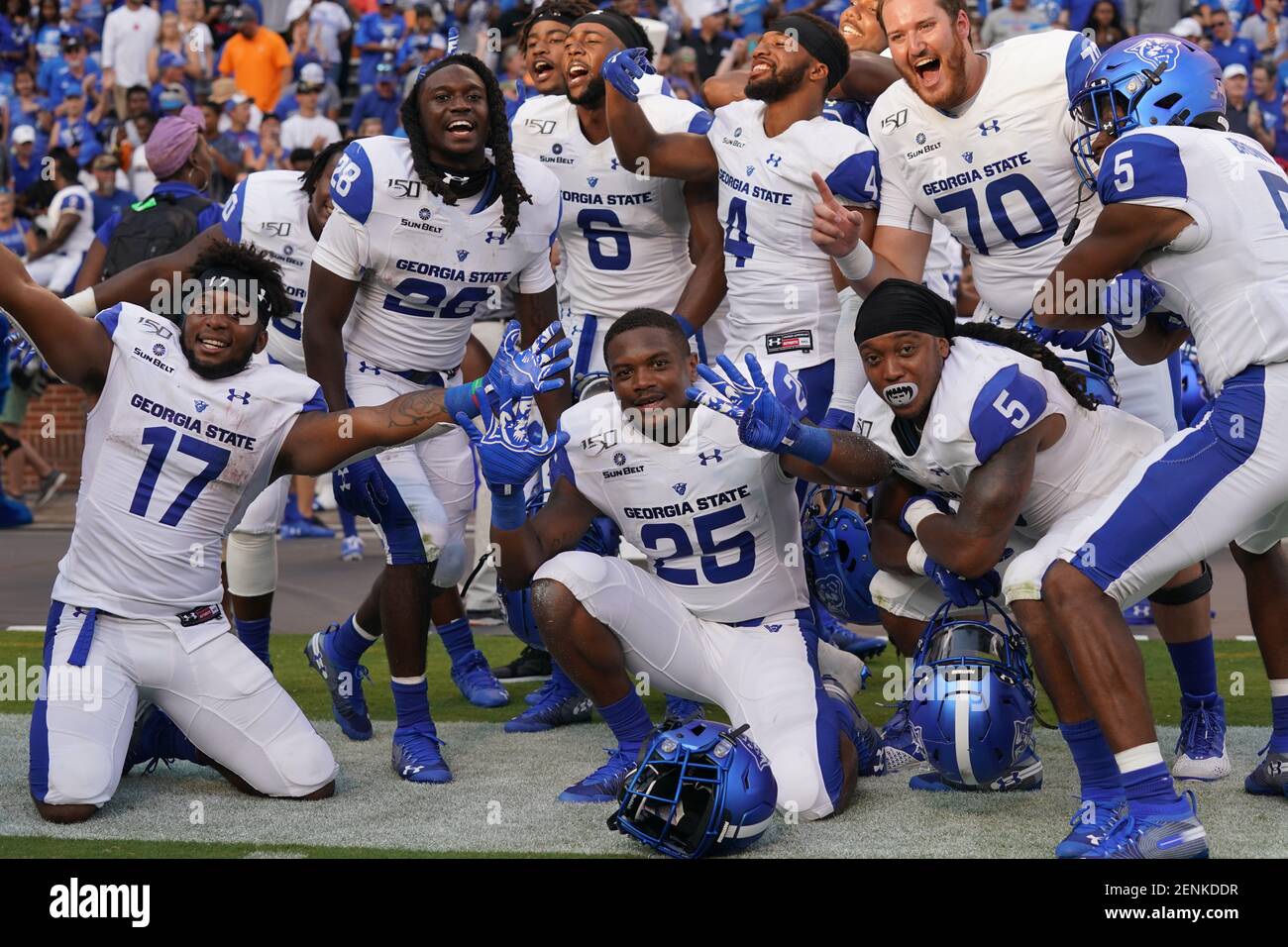 August 31, 2019: Georgia State Panthers celebrate after the NCAA ...