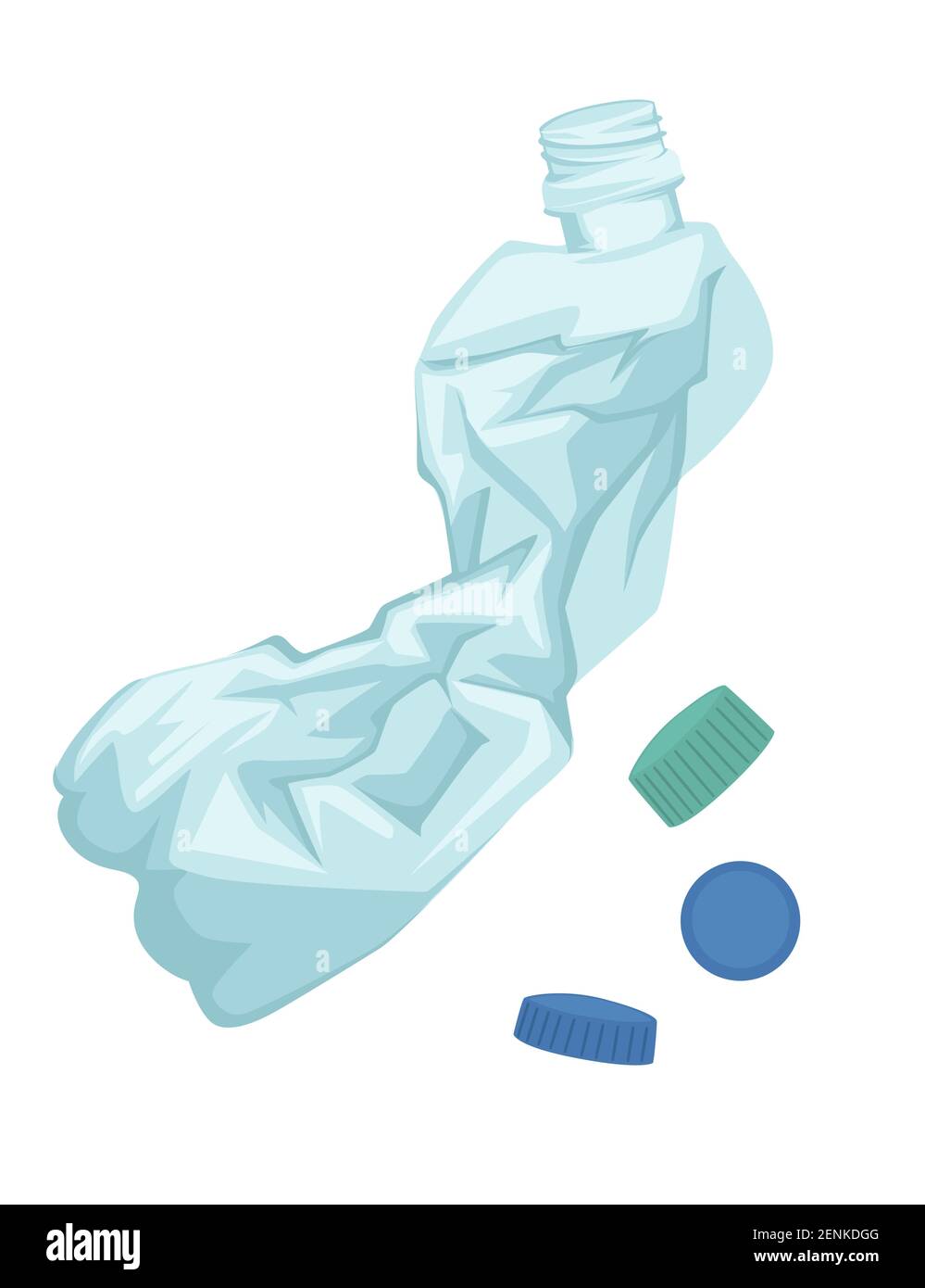 Plastic water bottle waste garbage transparent plastic flat vector ...