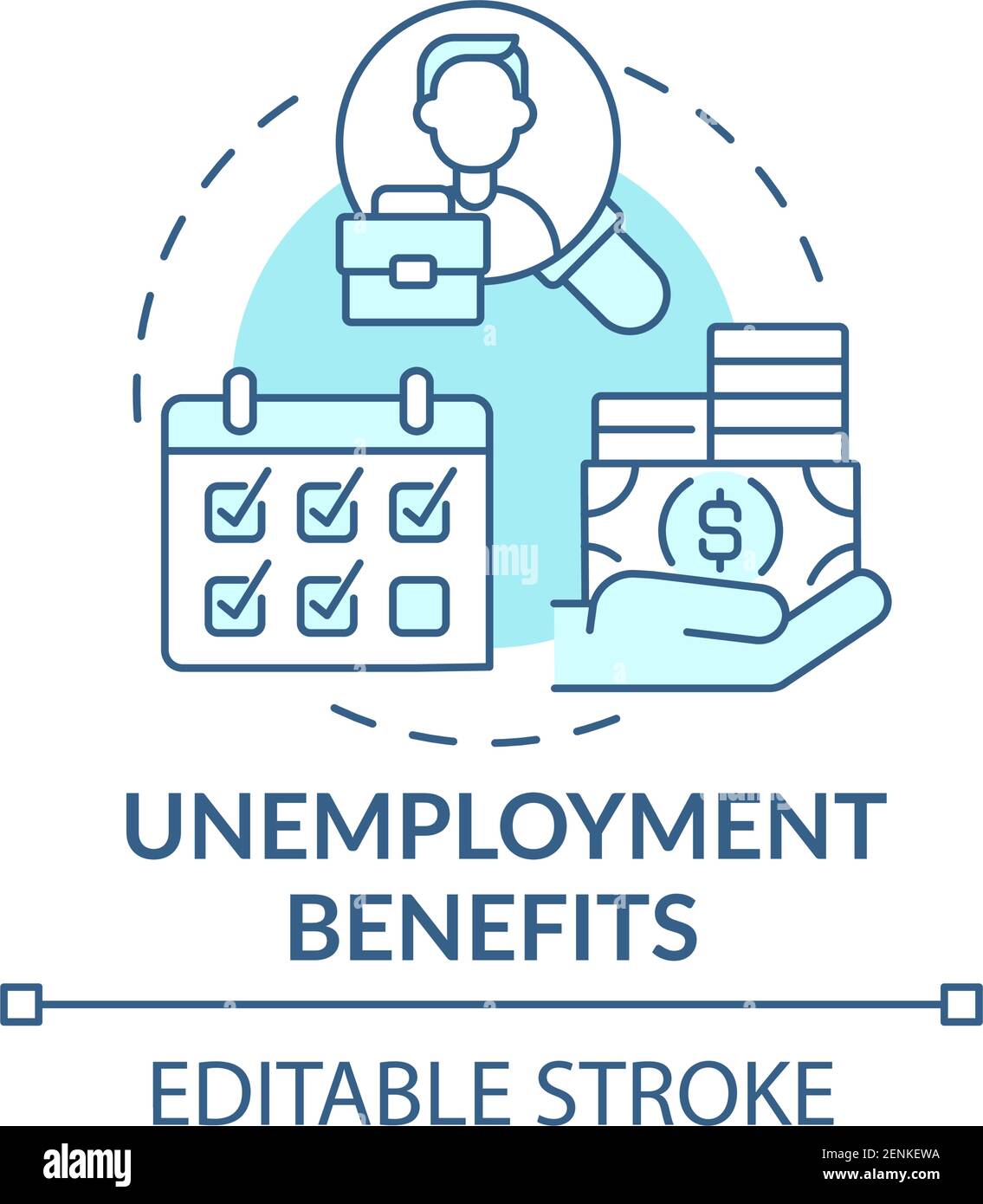 Unemployment benefits concept icon Stock Vector Image & Art - Alamy