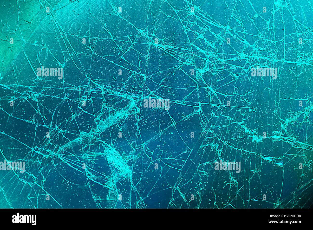 Broken glass display or cracked screen close-up. An empty, flat surface ...