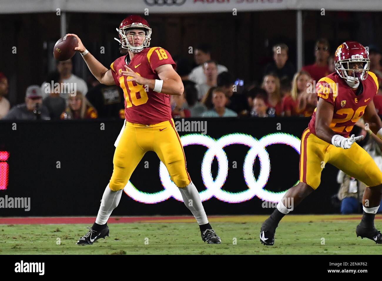 August 31, 2019 Los Angeles, CA.USC Trojans quarterback J.T. Daniels ...