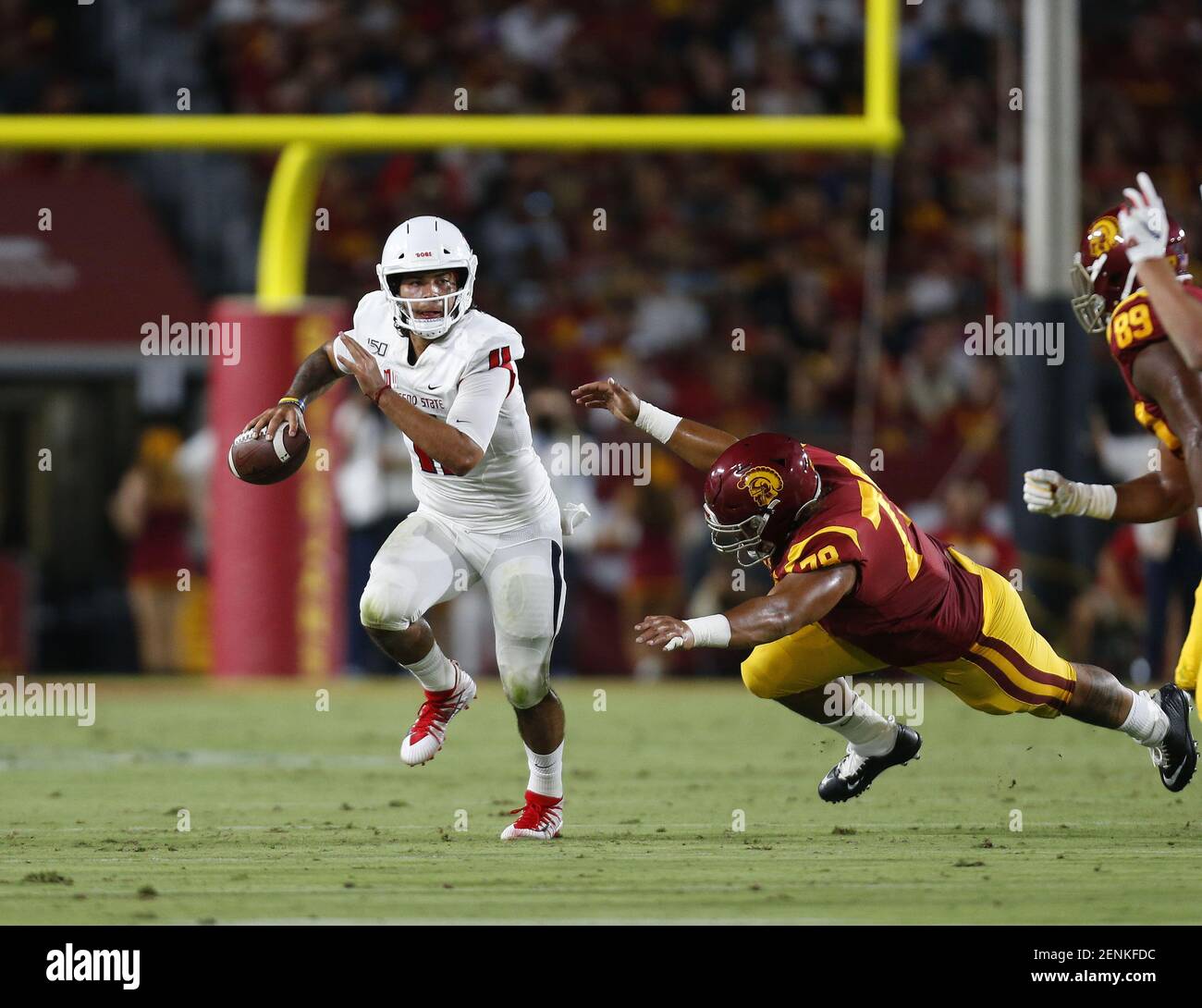 August 31, 2019 Fresno State Bulldogs quarterback Jorge Reyna #11 ...