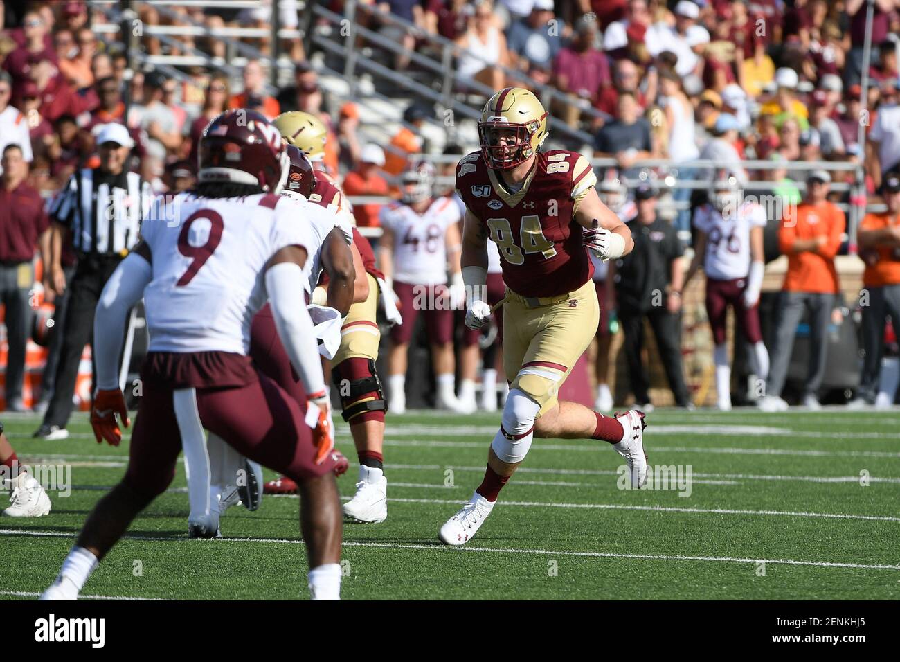 August 31, 2019: Boston College Eagles tight end Jake Burt (84) in game ...
