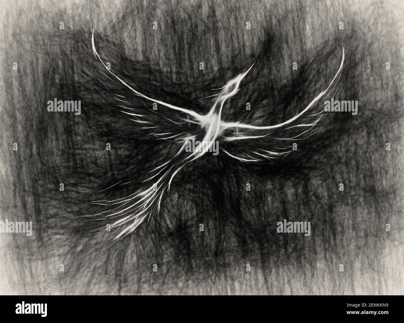 Flying phoenix bird as symbol of rebirth and new beginning Stock Photo ...