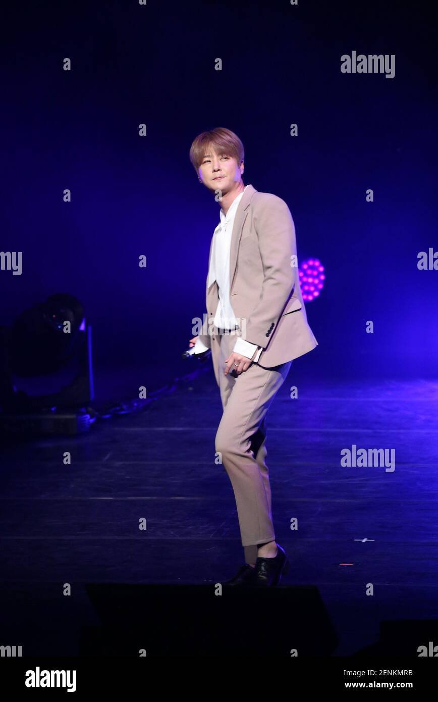 South Korean singer Shin Hye-sung of Korean boy group Shinhwa performs ...
