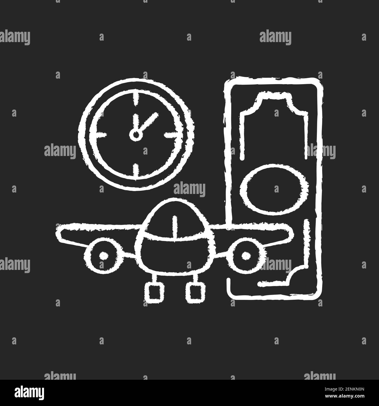 Aircraft rental chalk white icon on black background Stock Vector Image ...