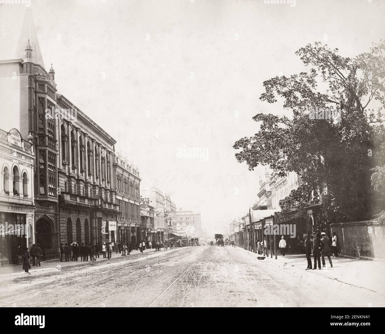 Vintage 19th century photograph: Queen Street, Brisbane, Queensland ...