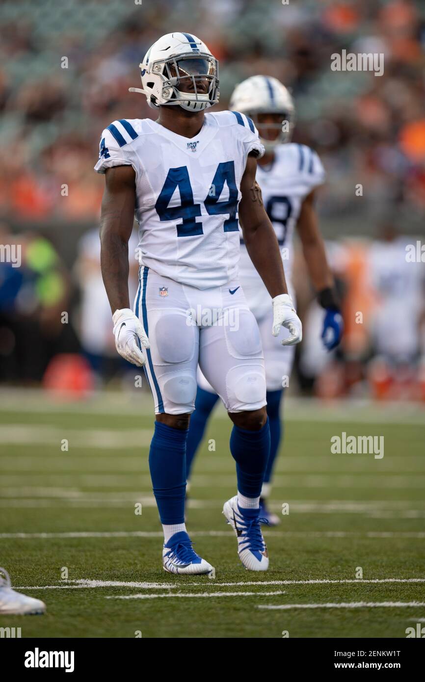 Indianapolis Colts outside linebacker Zaire Franklin (44) during NFL football preseason game ...