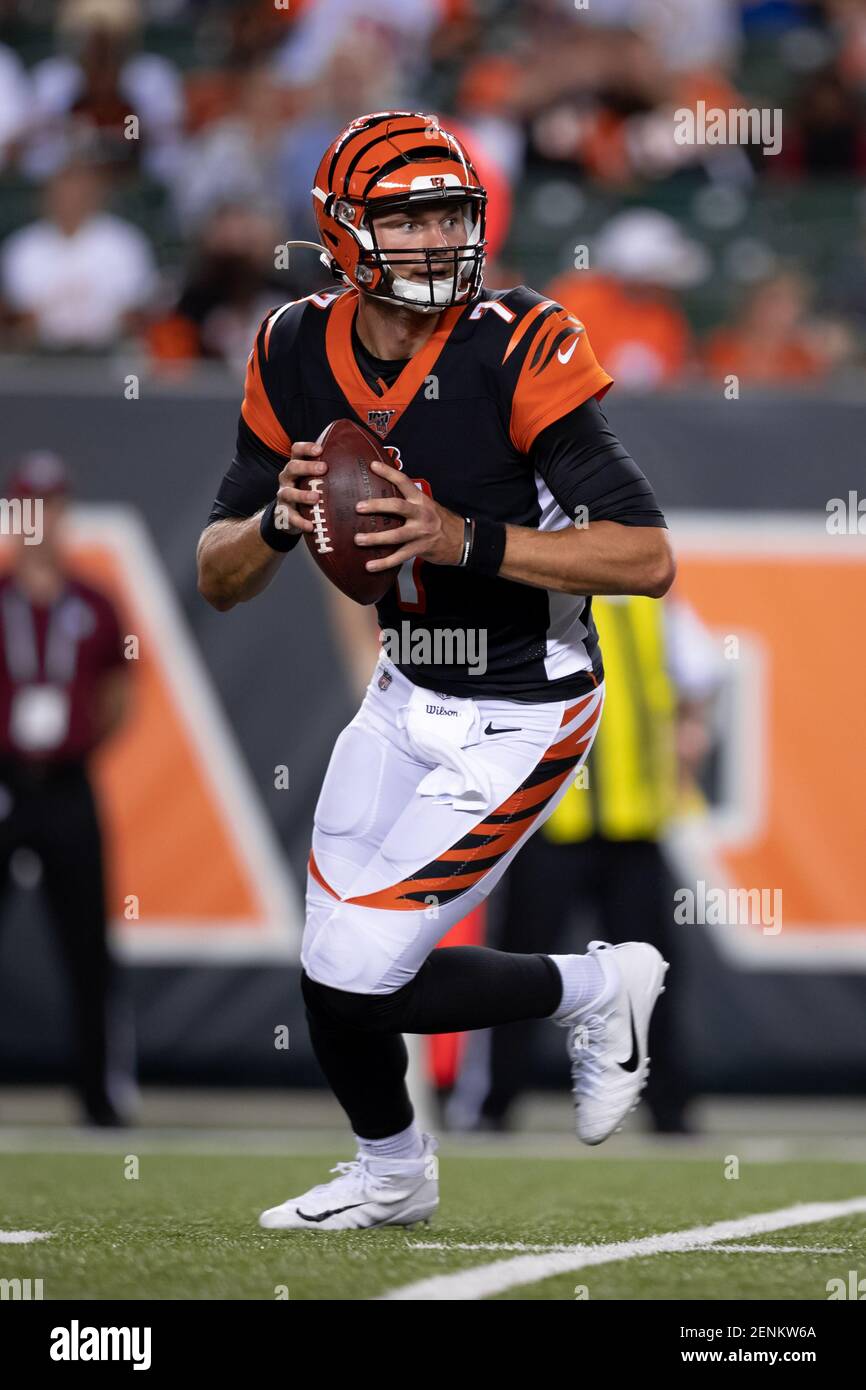 Cincinnati Bengals quarterback Jake Dolegala (7) during NFL football preseason game action ...
