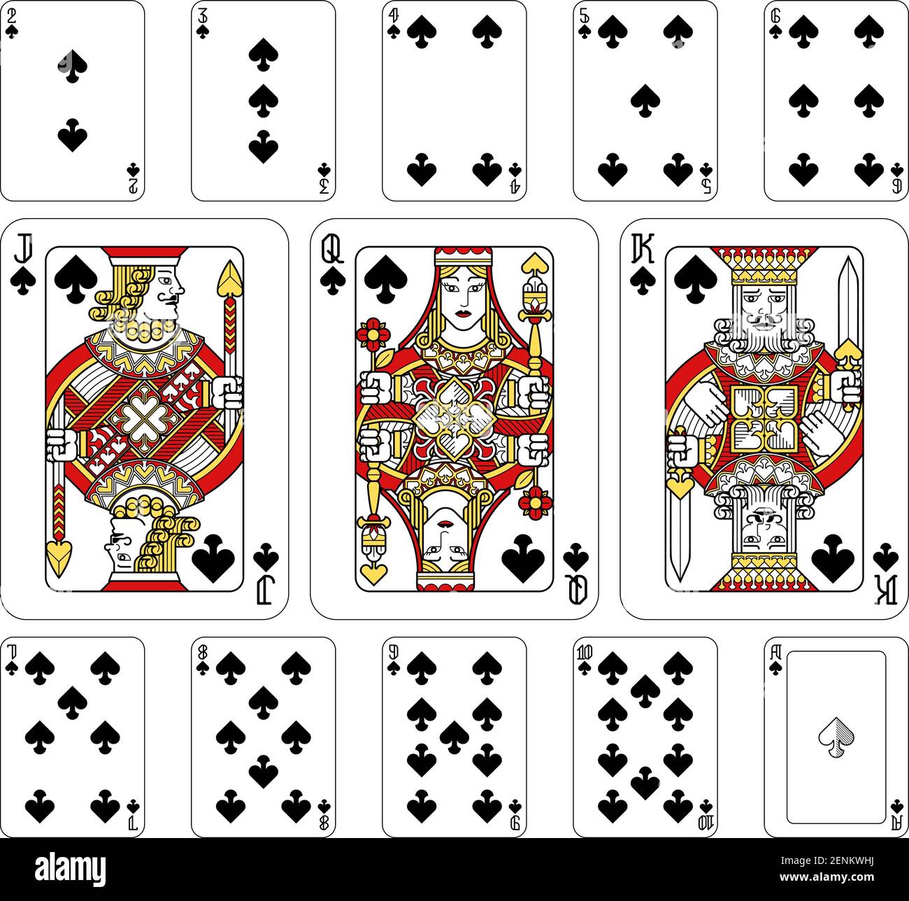Playing cards spades yellow Cut Out Stock Images & Pictures - Alamy