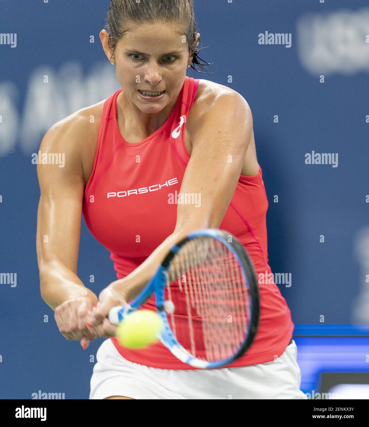Julia Goerges (Germany) in action during round 4 of US Open ...