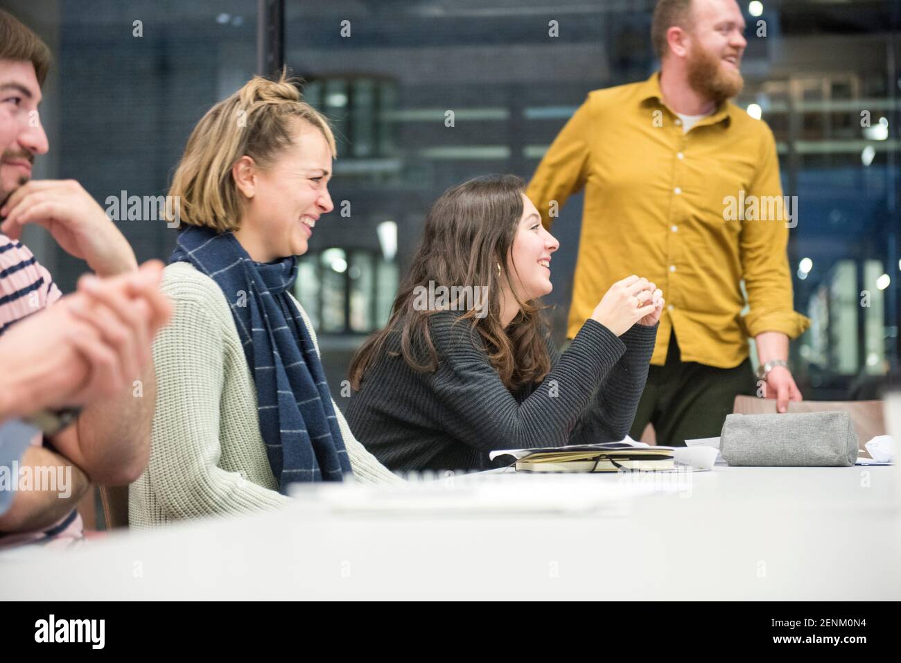 Students talking together Stock Photo - Alamy